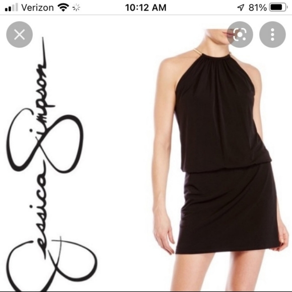 Jessica Simpson | Dresses | Hi Summer Jessica Simpson Gold Chain Black ...